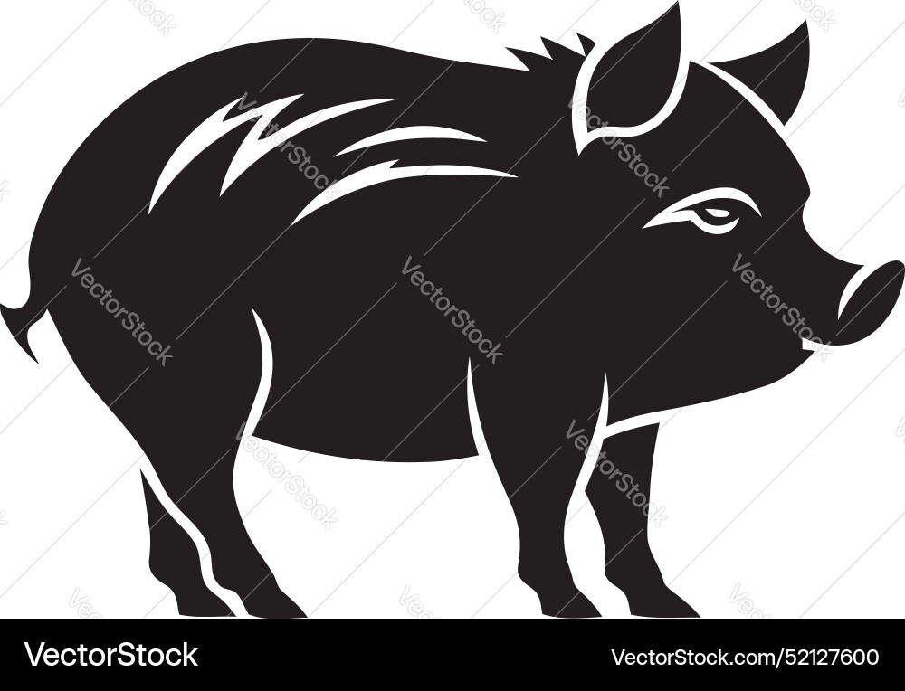 Ferocious front iconic boar symbol emblem tusker Vector Image