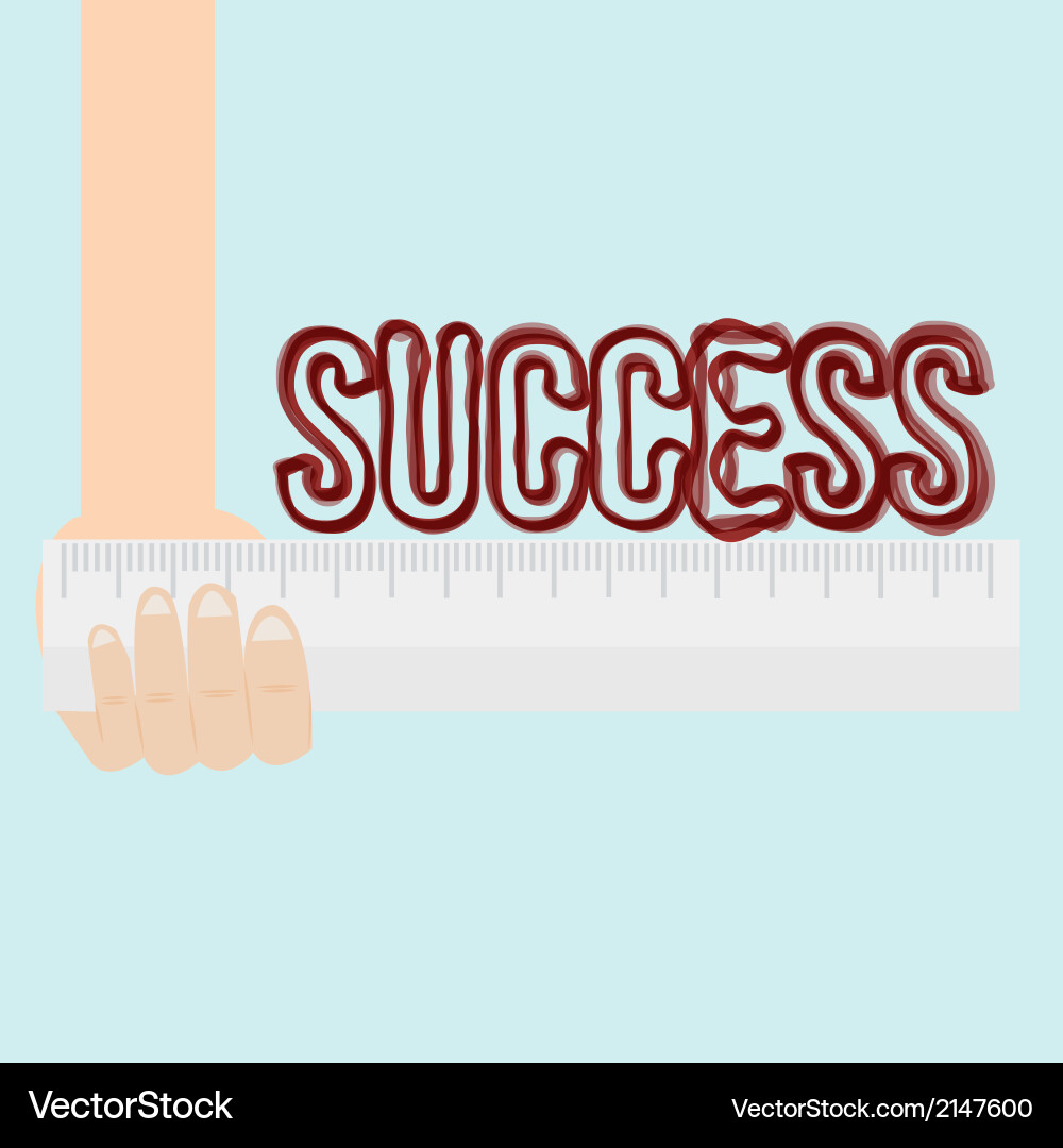 Measure of success conceptual using ruler Vector Image