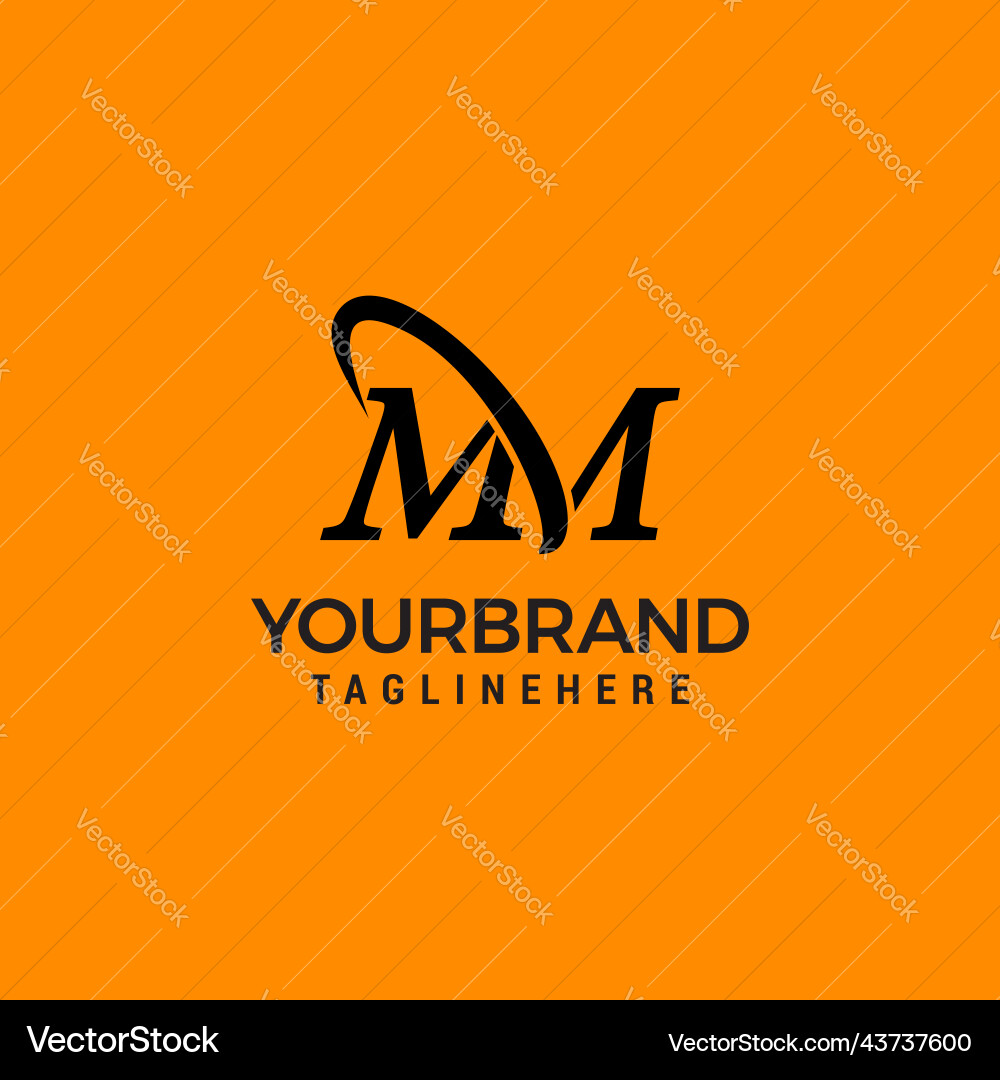 MM Monogram Logo - Initial Letter Royalty Free Vector Image