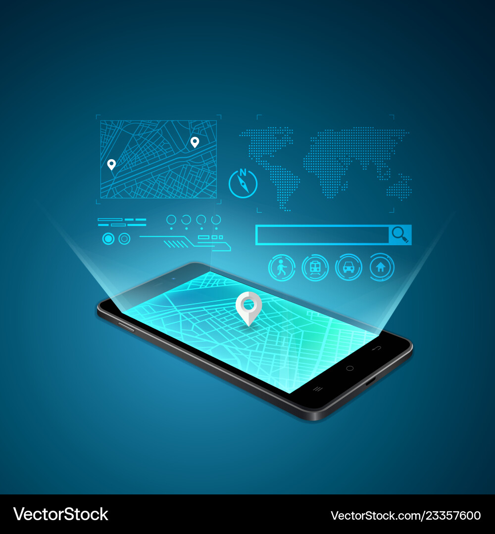 Mobile GPS Navigation Royalty Free Vector Image
