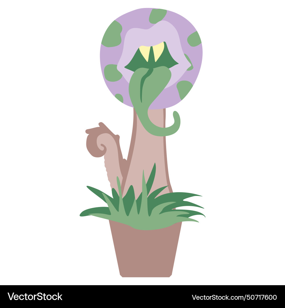 Monster plant floral object isolated Royalty Free Vector