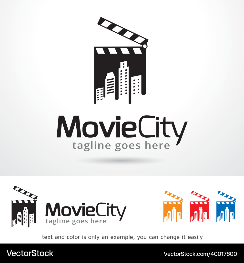 Movie city logo template Royalty Free Vector Image