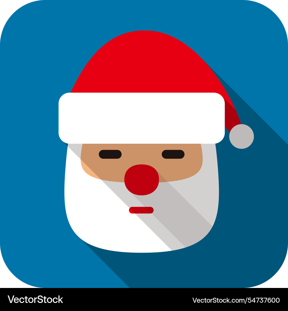 Santa claus face flat icon design Royalty Free Vector Image