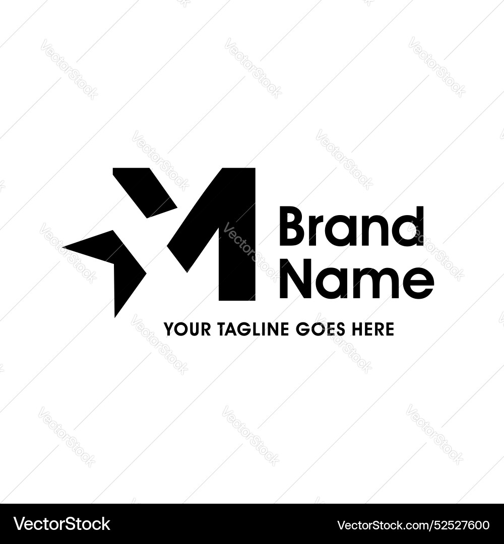 Simple and memorable initial m star logo Vector Image