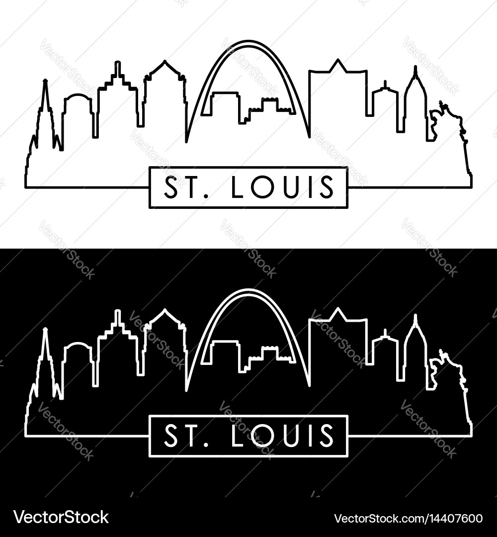 St louis skyline Royalty Free Vector Image - VectorStock