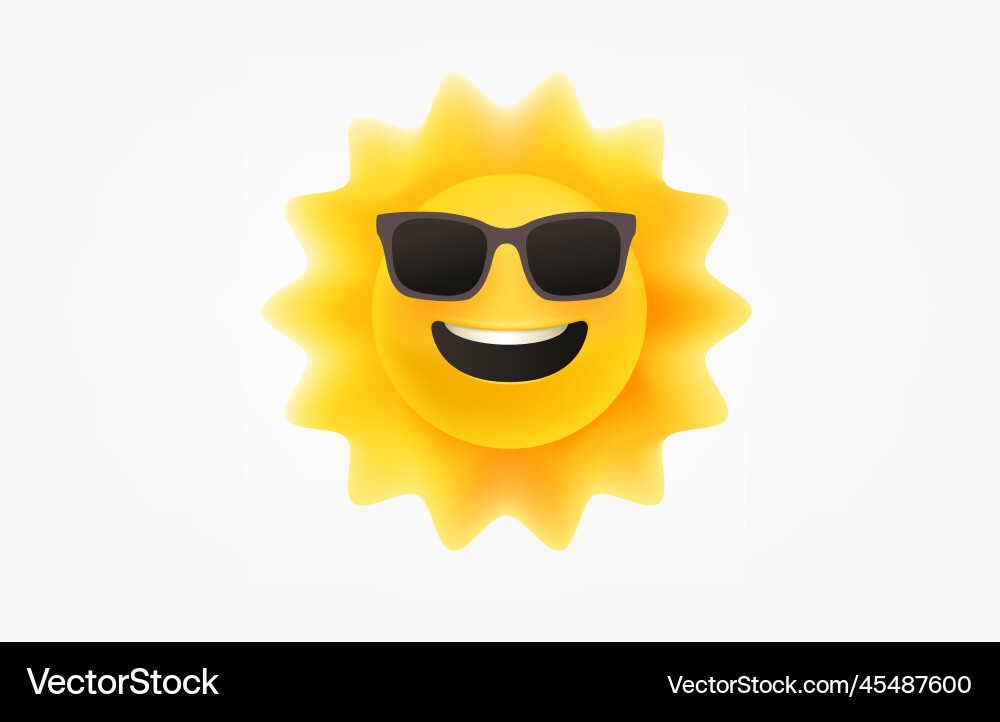 Sunny weather concept forecast 3d isolated Vector Image