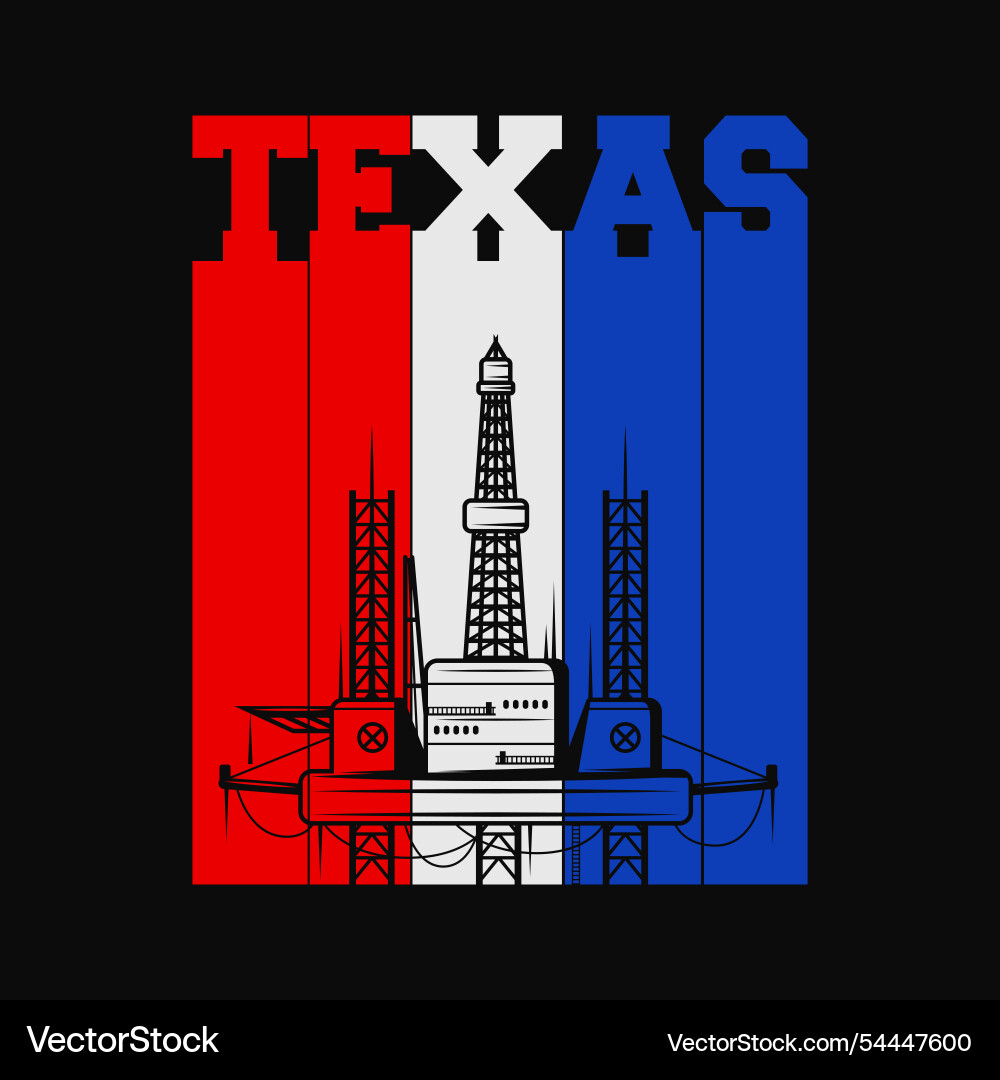 Texas Oil Rig Flag SVG Royalty Free Vector Image