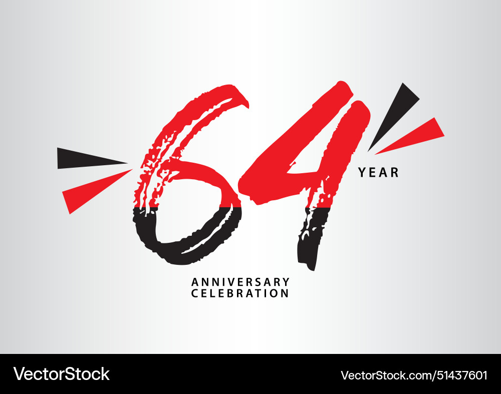 64 year anniversary celebration logotype Vector Image
