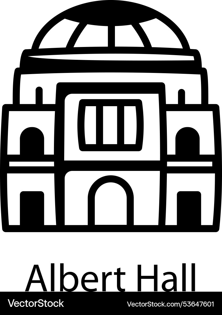 Albert hall Royalty Free Vector Image - VectorStock
