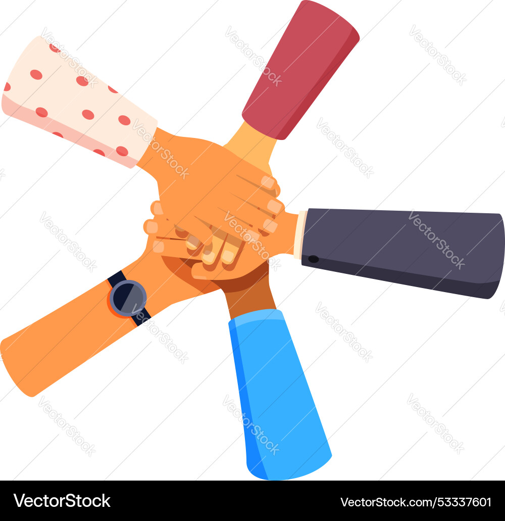 Business people joining hands for teamwork Vector Image