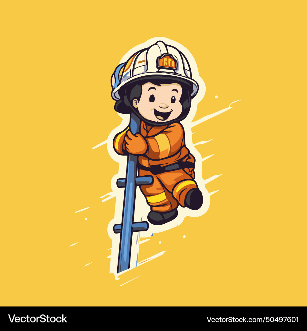 Firefighter in uniform of a fireman Royalty Free Vector