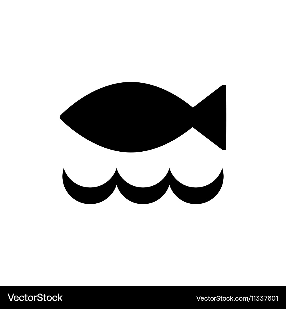 Fish black simple icon Royalty Free Vector Image