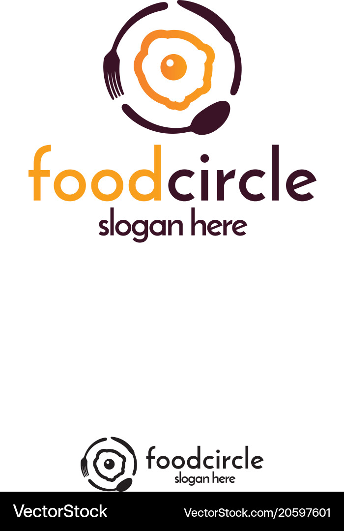 Food eat logo for cafe or restaurant emblem egg Vector Image
