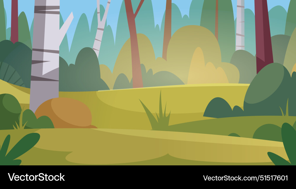 Forest landscape outdoor with different Royalty Free Vector