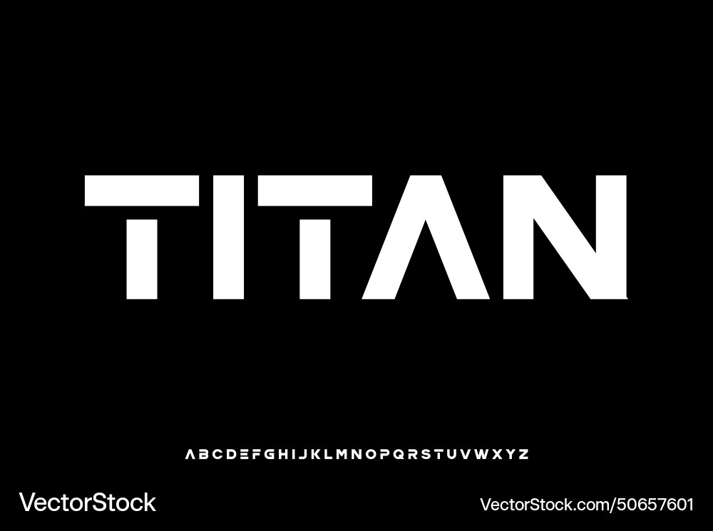 Modern bold futuristic alphabet display font Vector Image