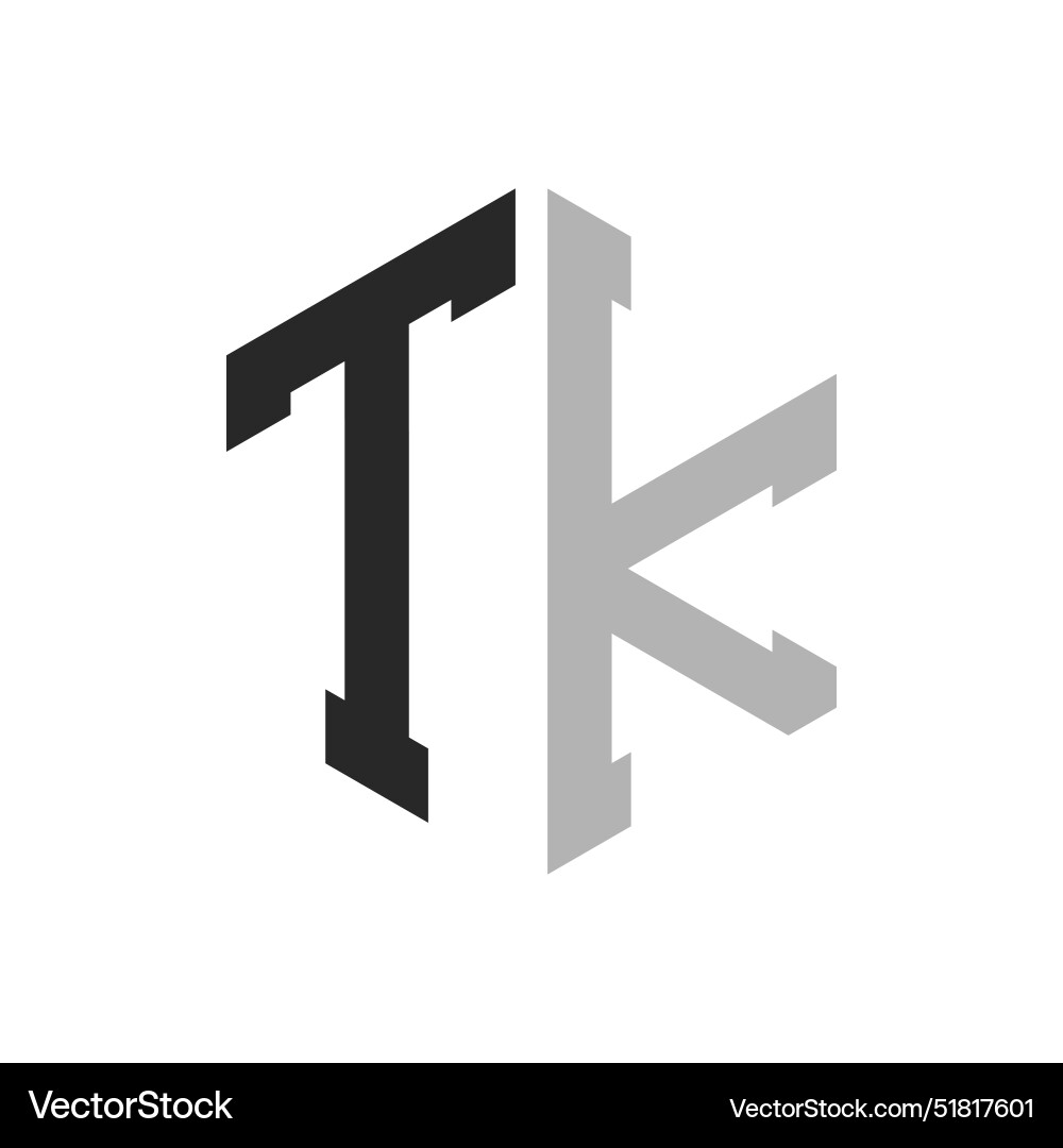 Modern unique hexagon letter tk logo design Vector Image
