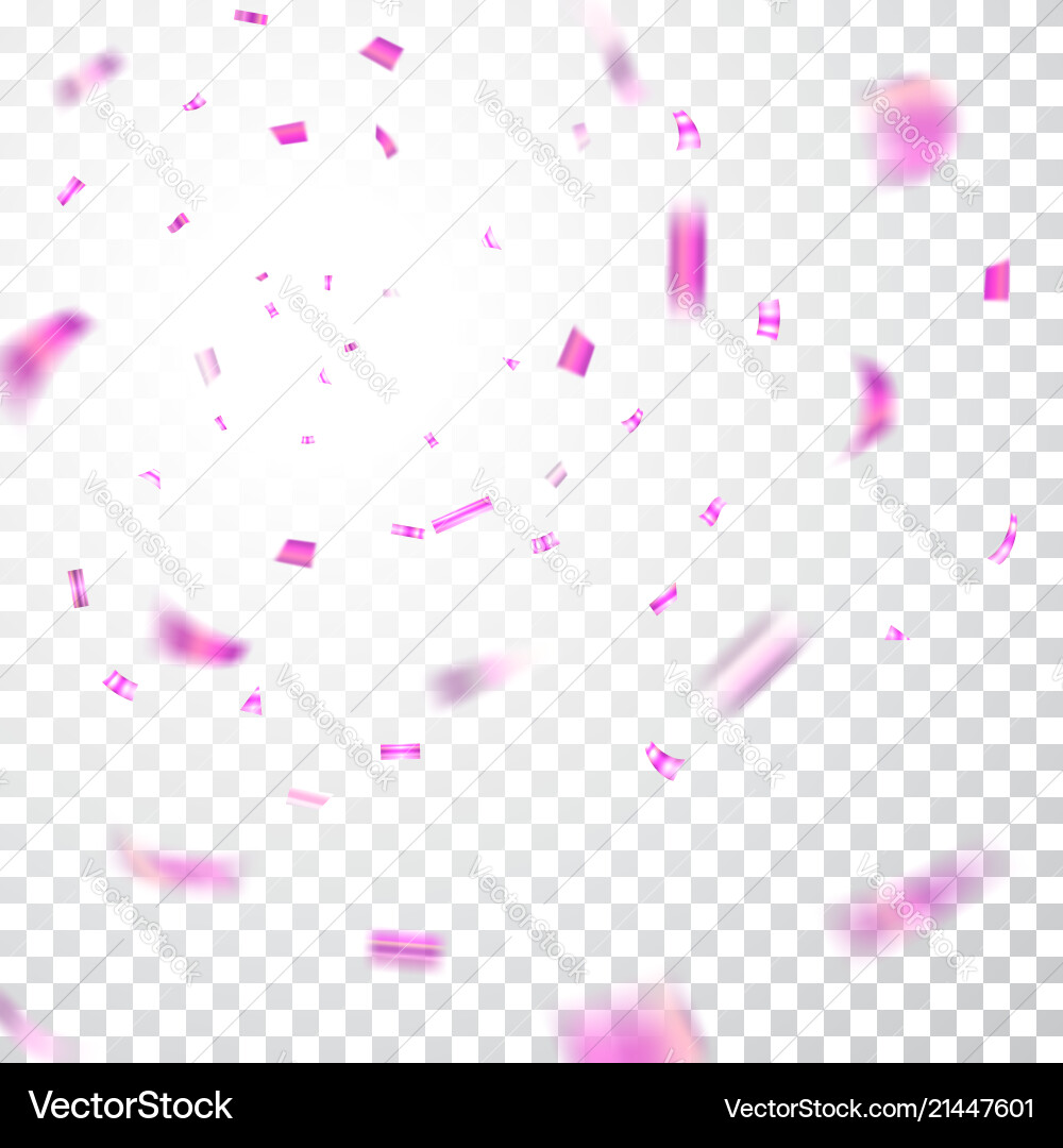 Pink confetti explosion celebration isolated Vector Image