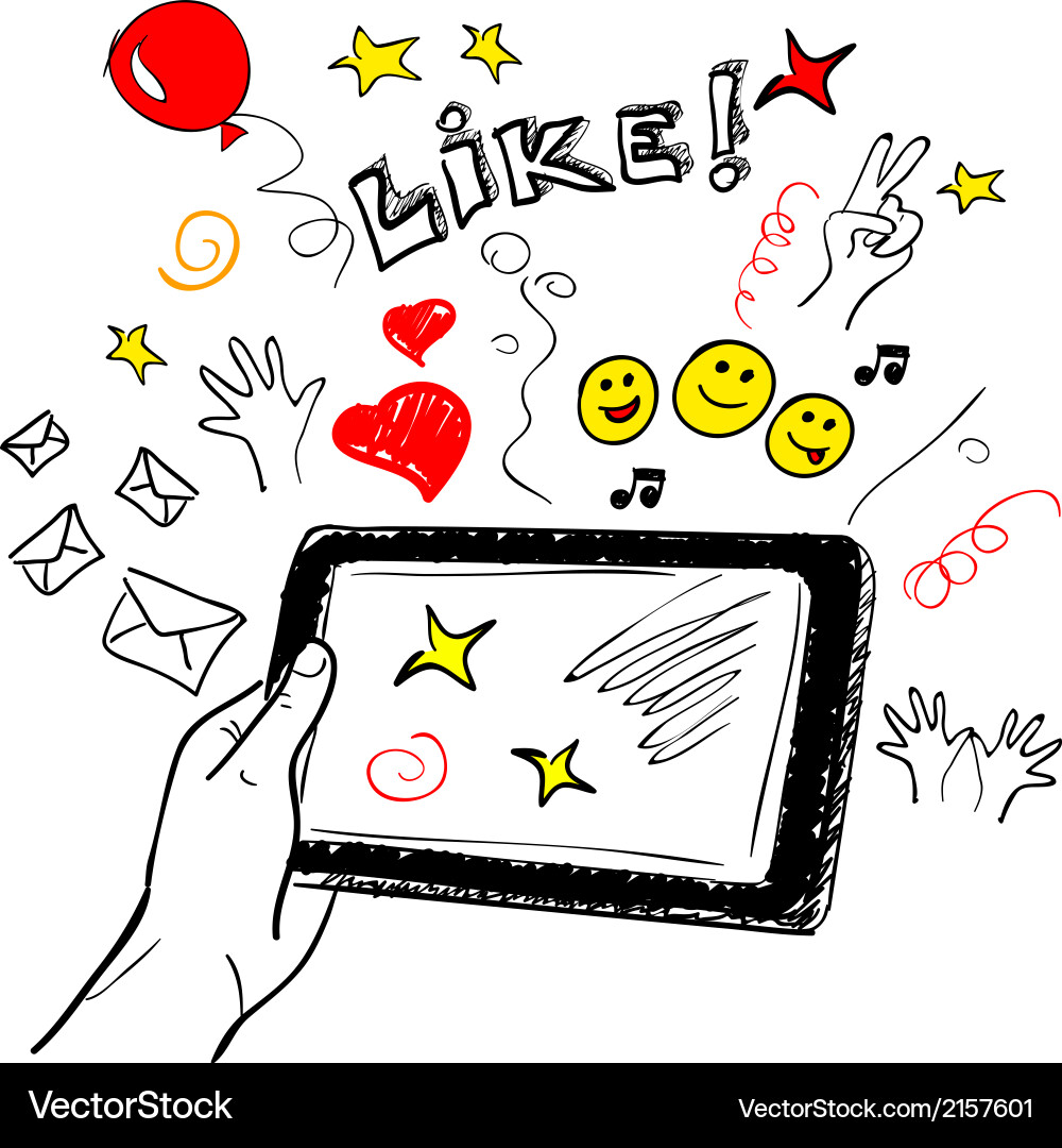 Tablet Touchscreen Communication Royalty Free Vector Image