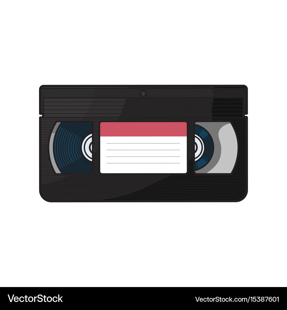 Video cassette vhs videotape from 90s isolated Vector Image