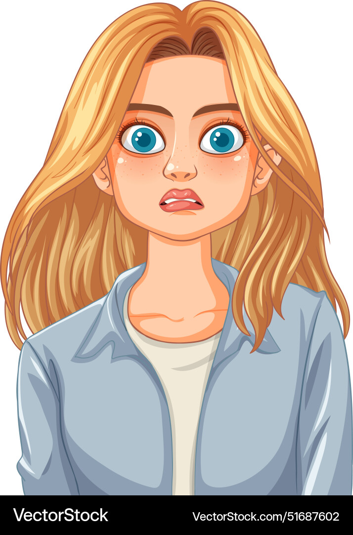 A young woman with surprised expression Royalty Free Vector