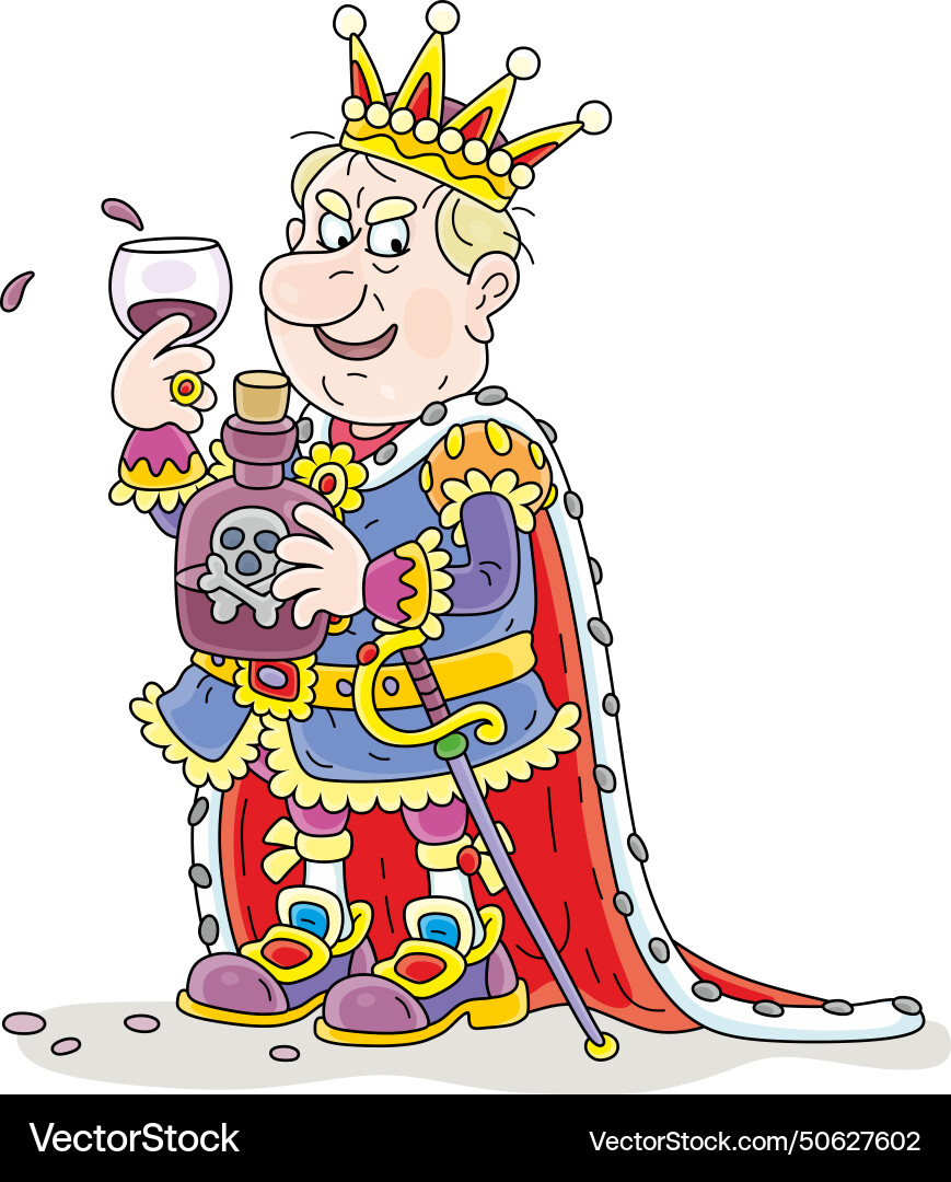 Angry king thinking about methods of struggle Vector Image