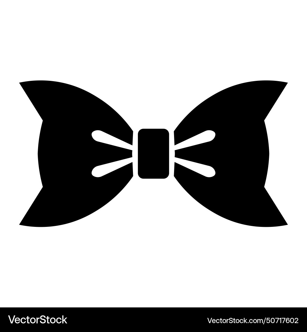 Black bow icon on white background Royalty Free Vector Image