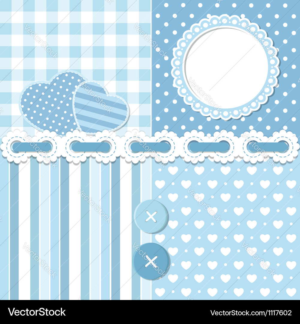 Blue scrapbook set Royalty Free Vector Image - VectorStock
