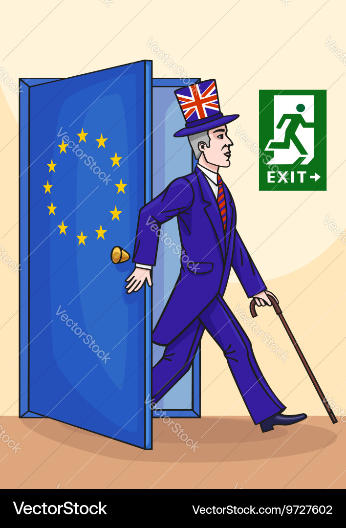 Englischman verlässt die Europäische Union Vektorbild