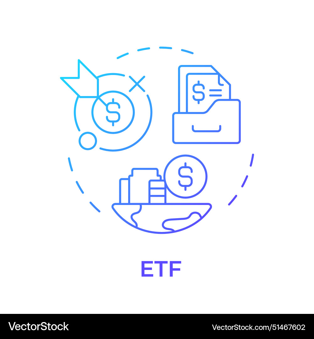 Etf blue gradient concept icon Royalty Free Vector Image