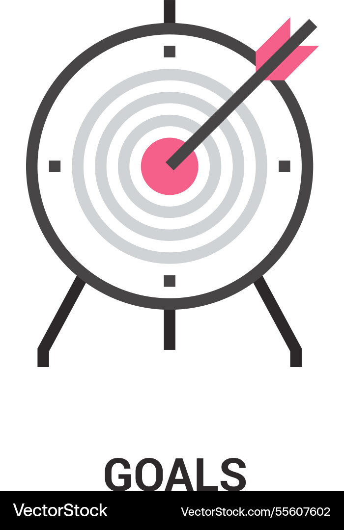 Goals flat icon design concept Royalty Free Vector Image