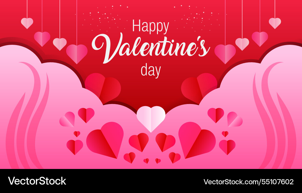 Happy valentines day rectangle background design Vector Image