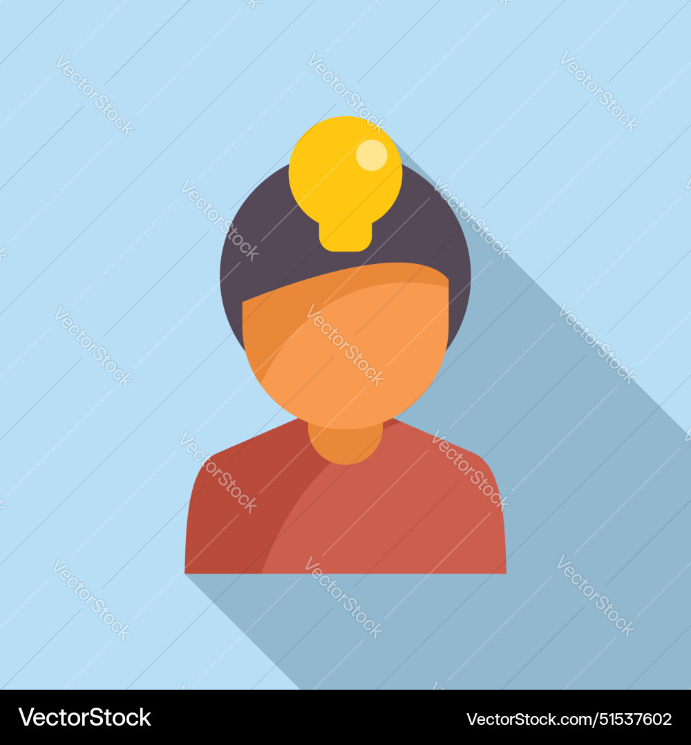 Idea concept with light bulb icon above person Vector Image