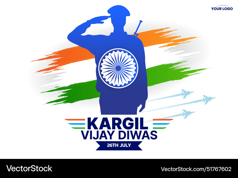 Kargil vijay diwas celebration concept banner Vector Image