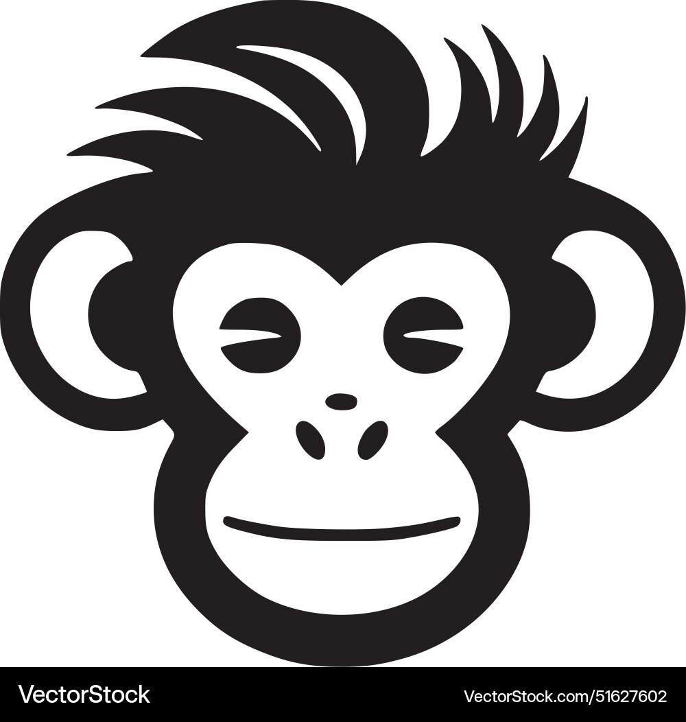 Monkey - minimalist and simple silhouette Vector Image