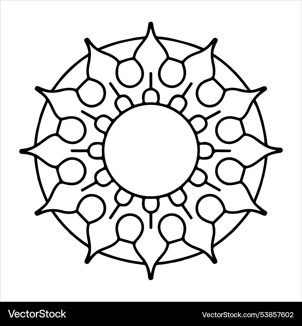 Simple mandala pattern stunning hand-drawn dector Vector Image