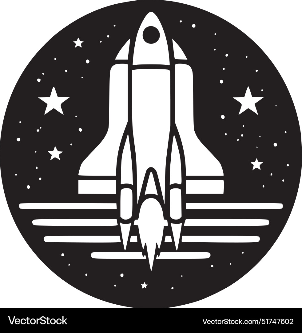 Space - minimalist and flat logo Royalty Free Vector Image