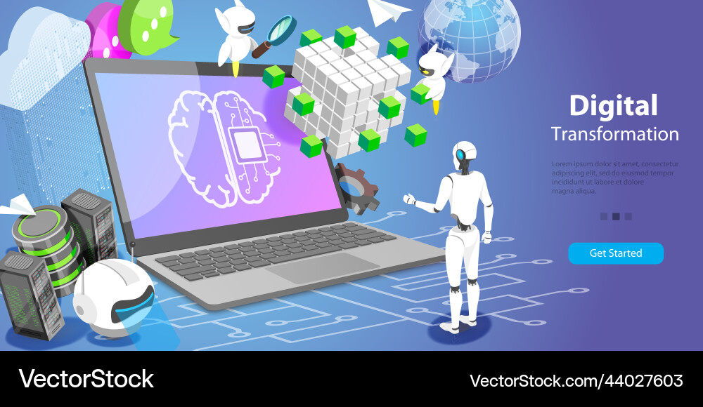 3d conceptual of digital Royalty Free Vector Image