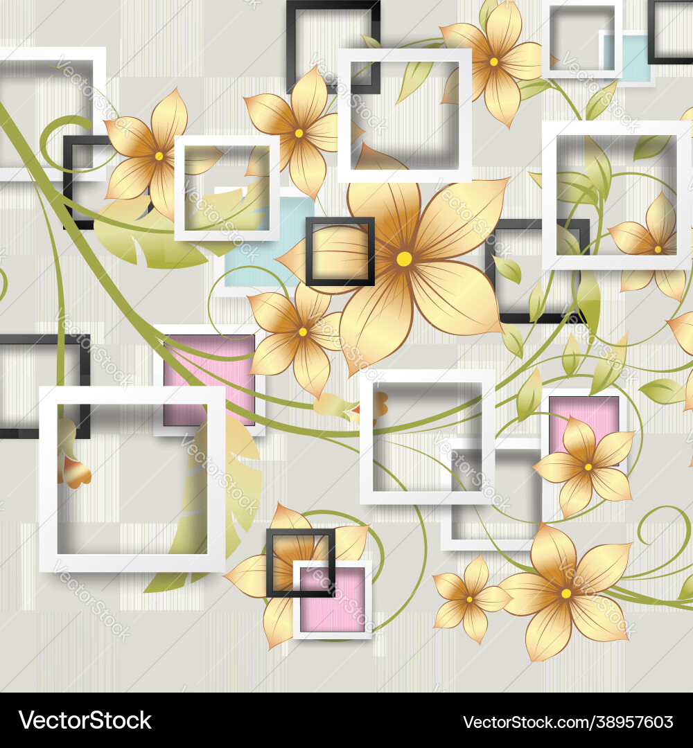 3d wall background design interior wallpaper Vector Image