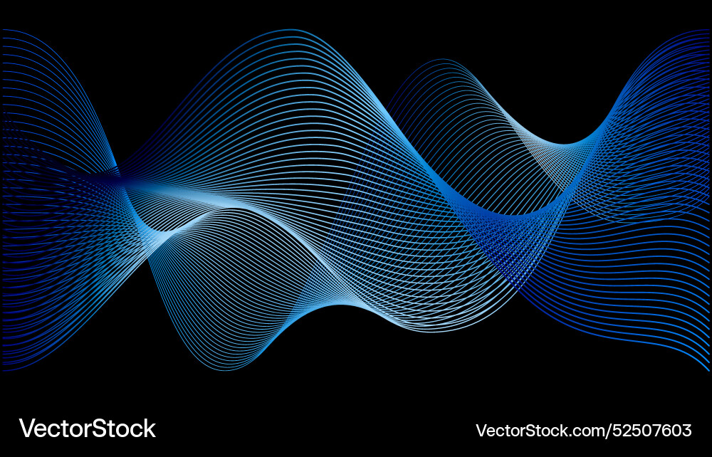 Abstract blue line wave background s spiral swirl Vector Image