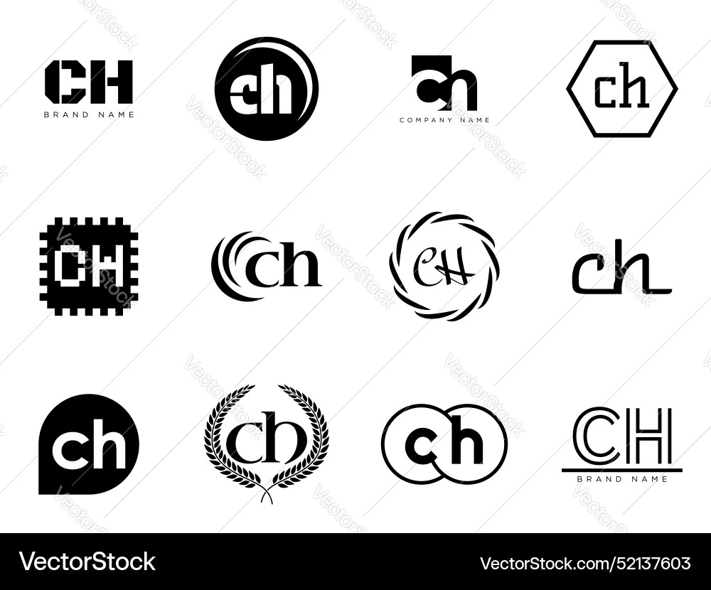 Ch logo company template letter c and h logotype Vector Image