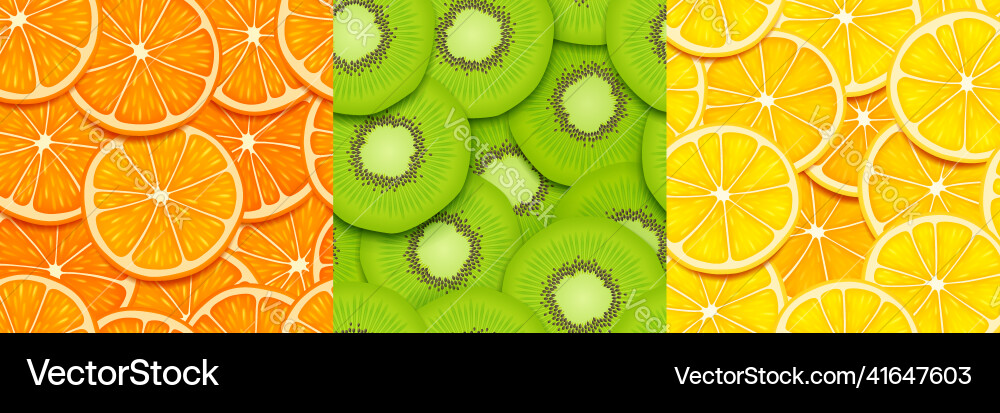 Fruit slice game seamless textures for set Vector Image
