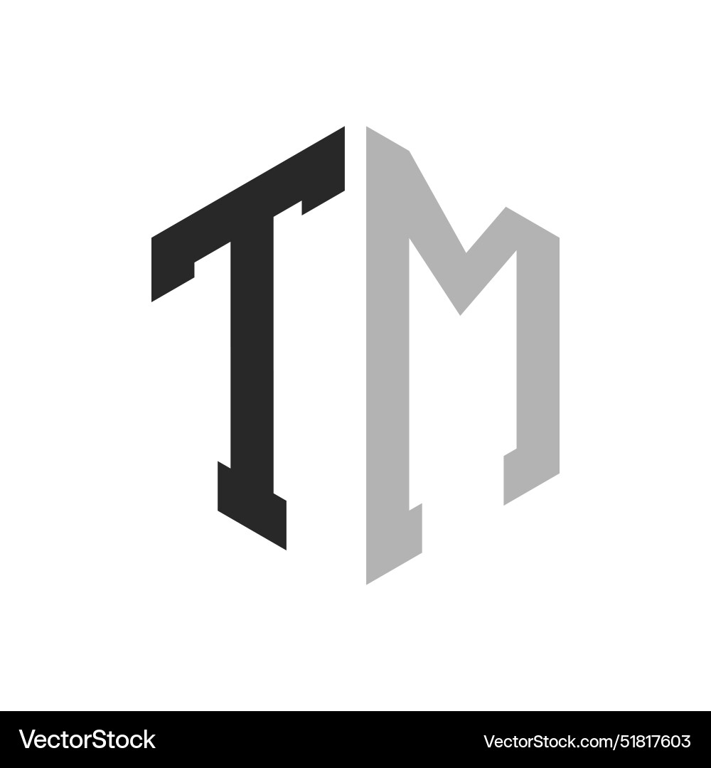 Modern unique hexagon letter tm logo design Vector Image