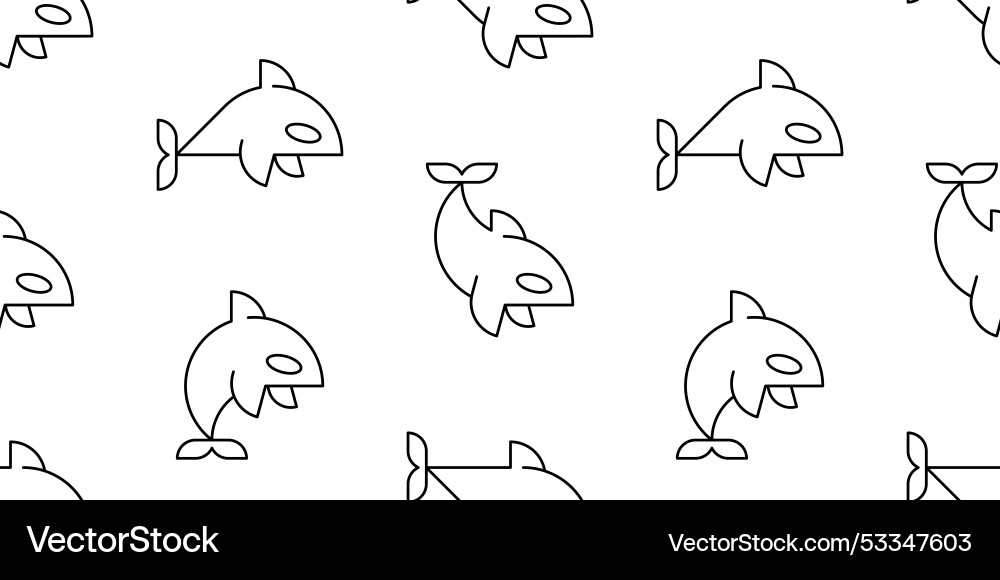 Seamless pattern with orca Royalty Free Vector Image