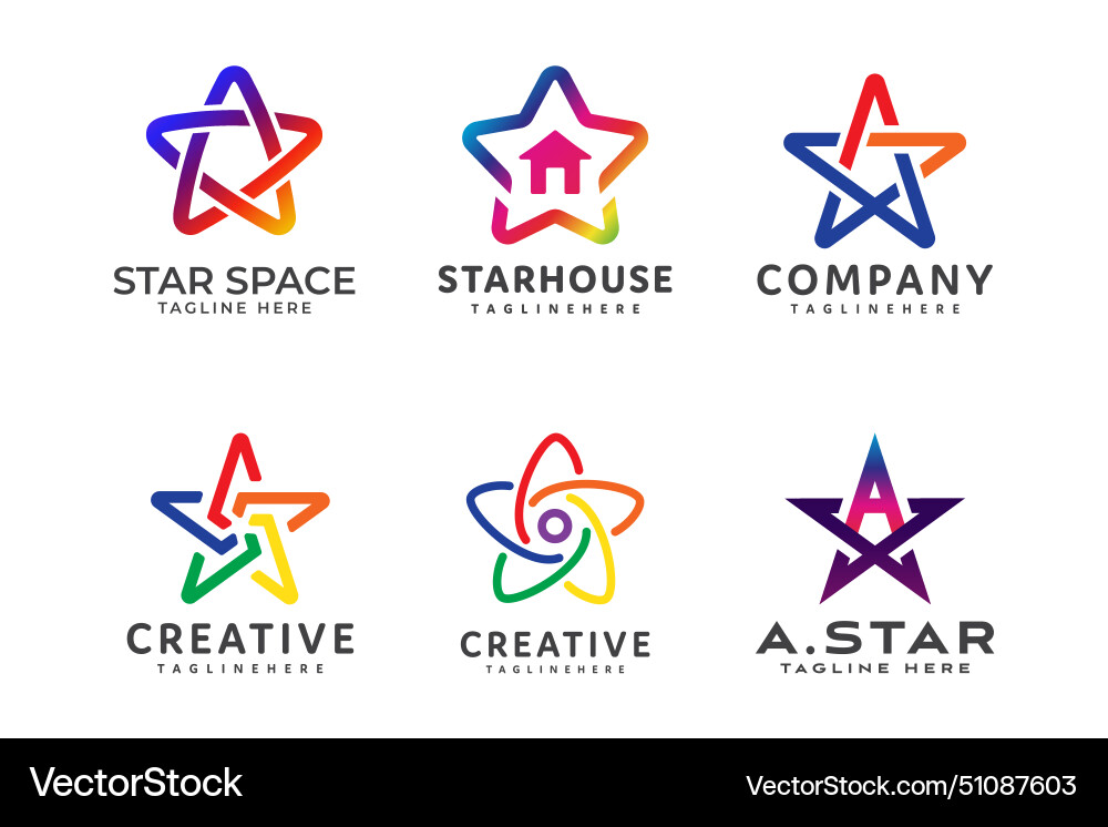 Star logo collection Royalty Free Vector Image
