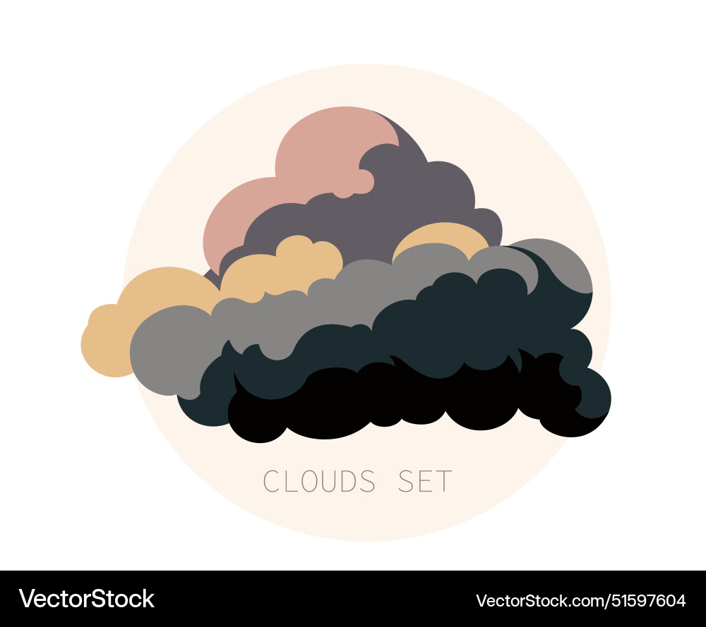 Cloud in cool colors Royalty Free Vector Image
