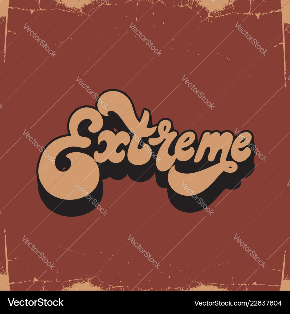 Extreme handwritten lettering made in 90s style Vector Image
