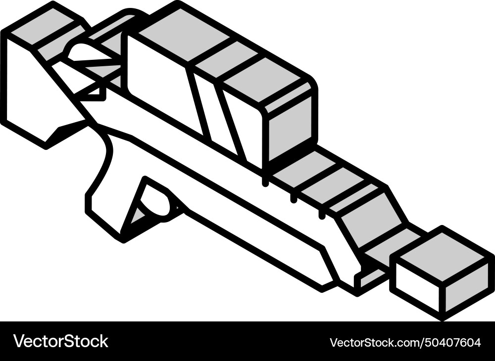 Flamethrower weapon war isometric icon Royalty Free Vector