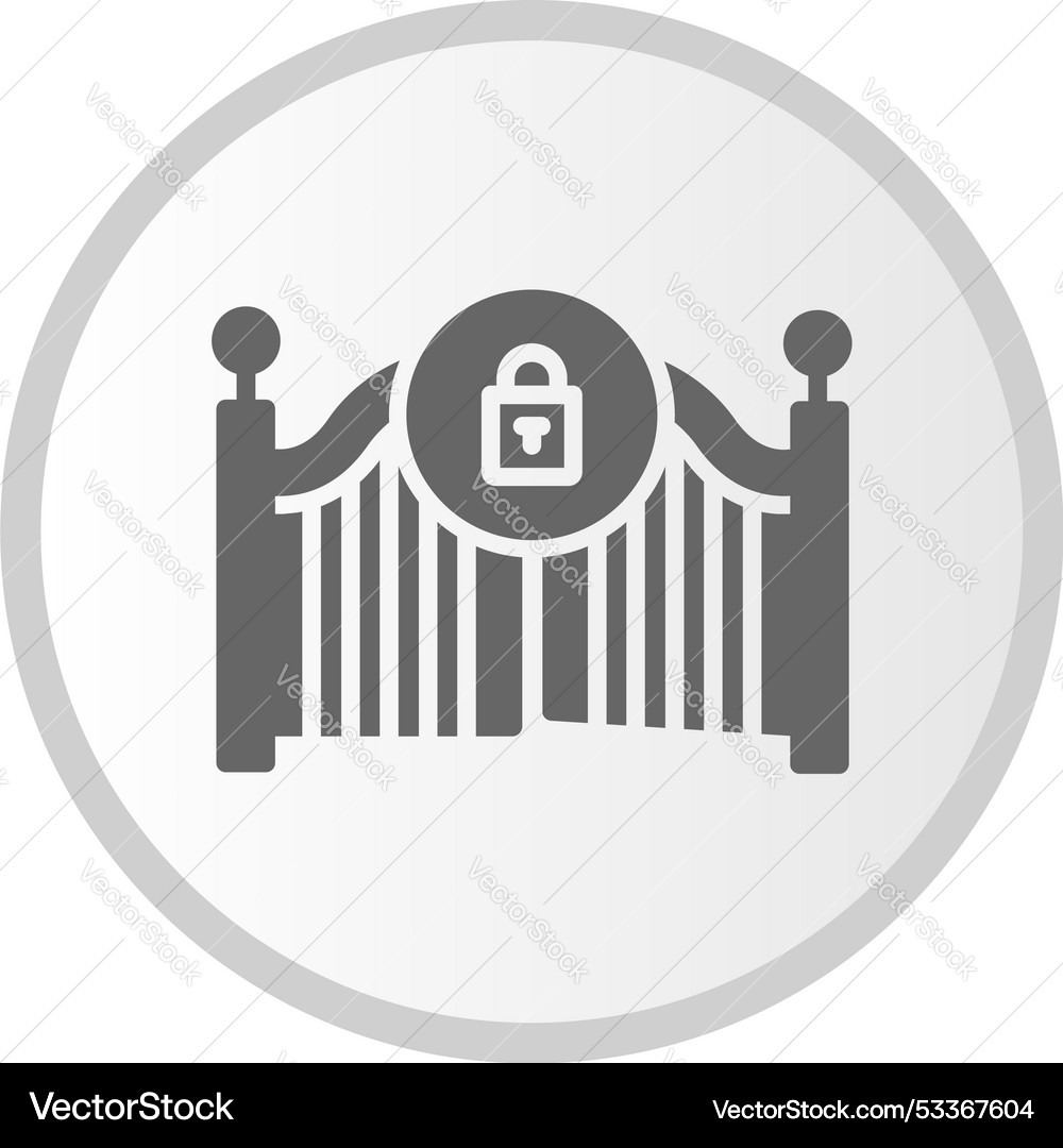 Gate close glyph circle grey icon Royalty Free Vector Image