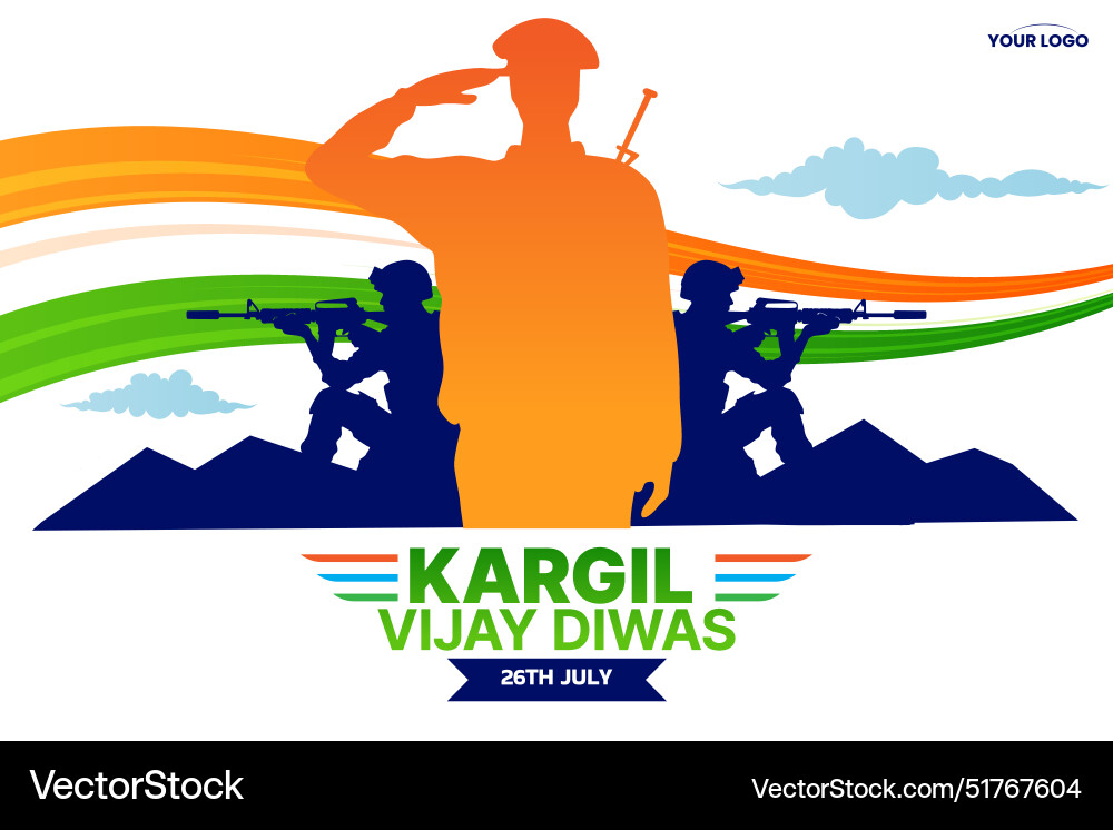 Kargil vijay diwas celebration concept banner Vector Image