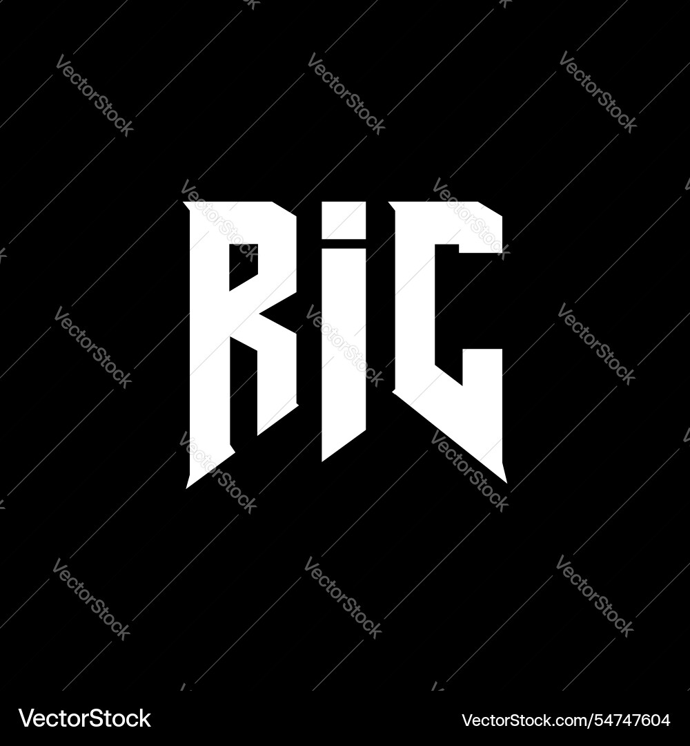 Ric letter logo design for technology company Vector Image